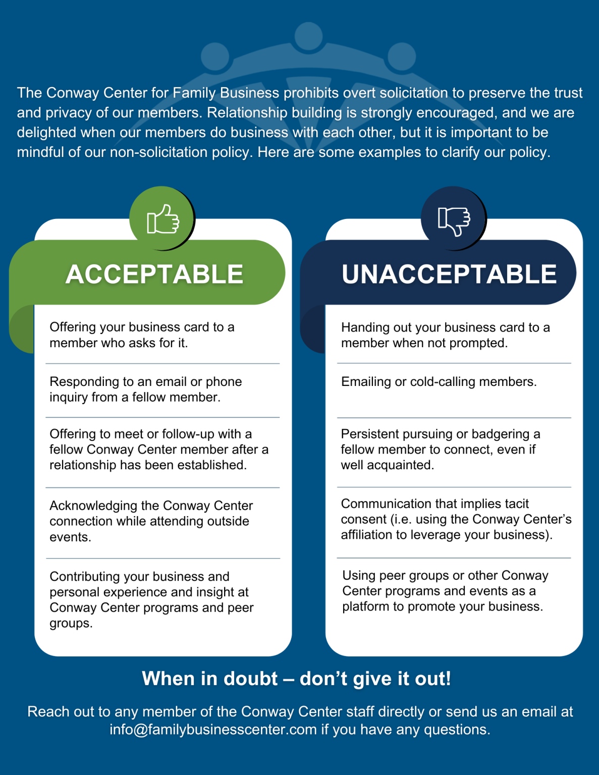 Non-Solicitation Policy - Conway Center for Family Business